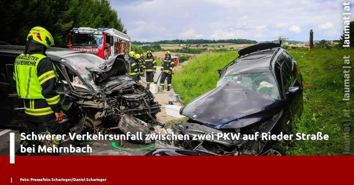 Schwerer Verkehrsunfall zwischen zwei PKW auf Rieder Straße bei Mehrnbach | laumat|at