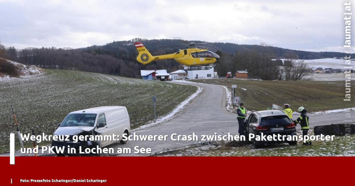 Wegkreuz gerammt: Schwerer Crash zwischen Pakettransporter und PKW in ...